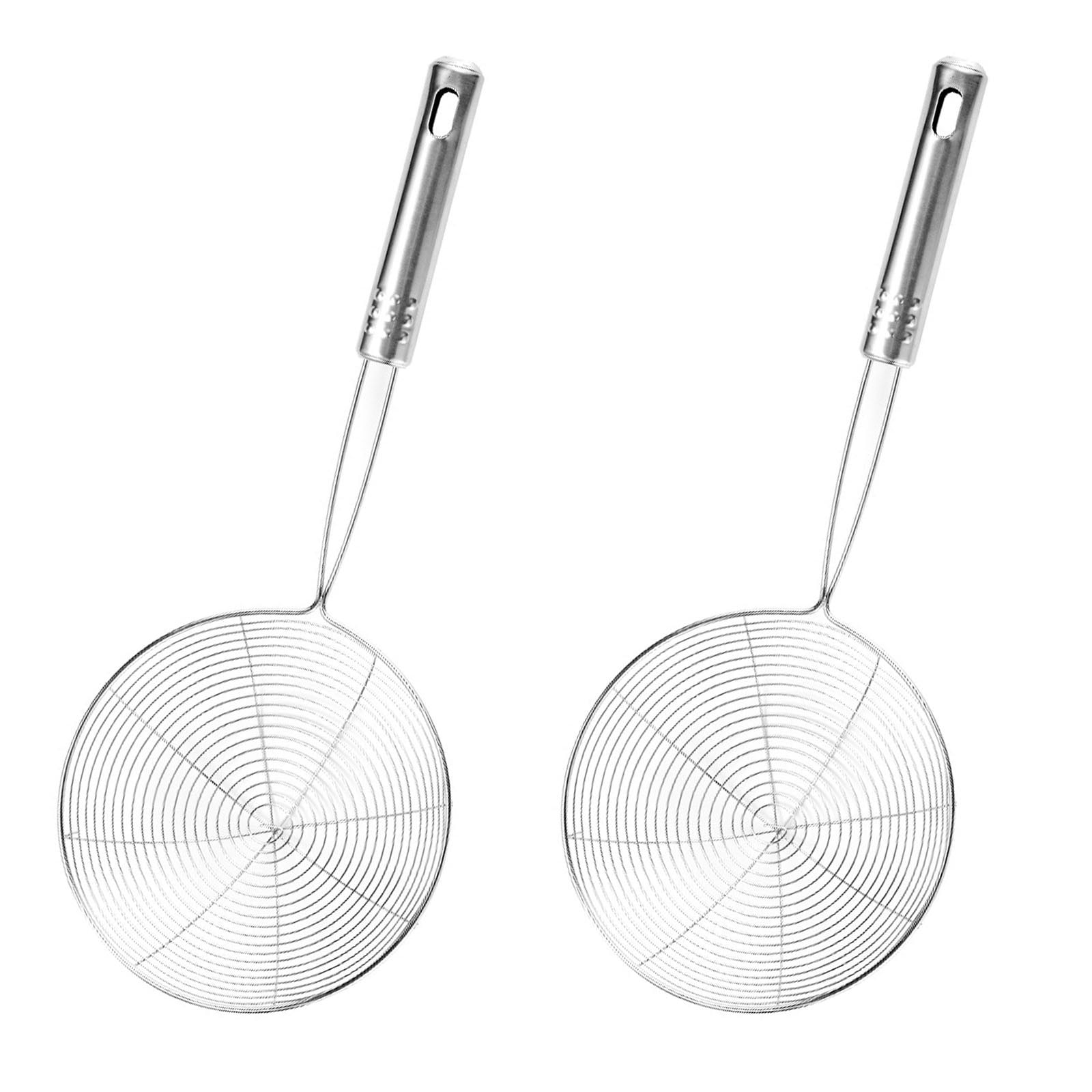 2Pack Strainer Stainless Steel Wire Spoon With Handle For Kitchen ...