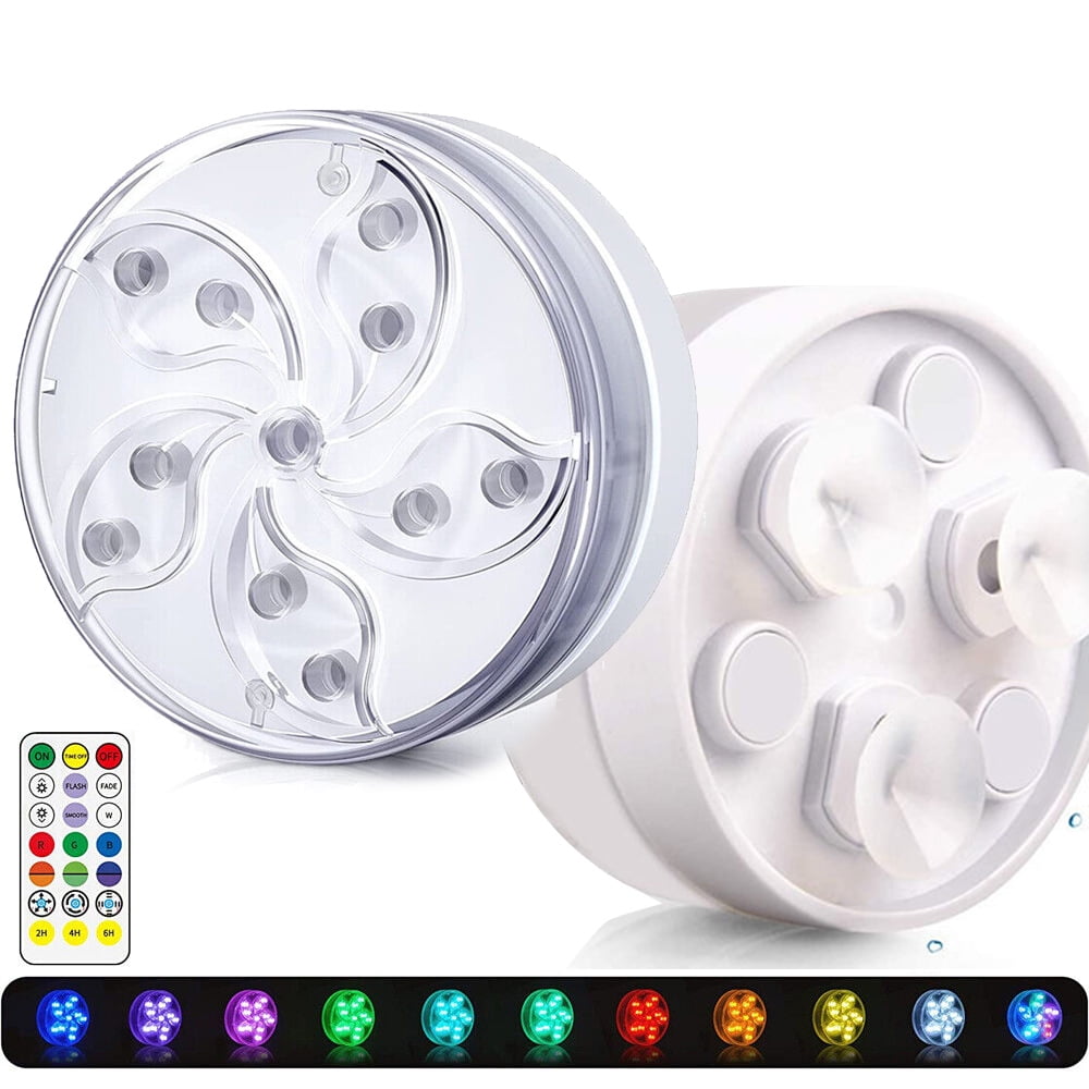 2Pack Submersible LED Lights, Remote Control Waterproof RGB Color ...