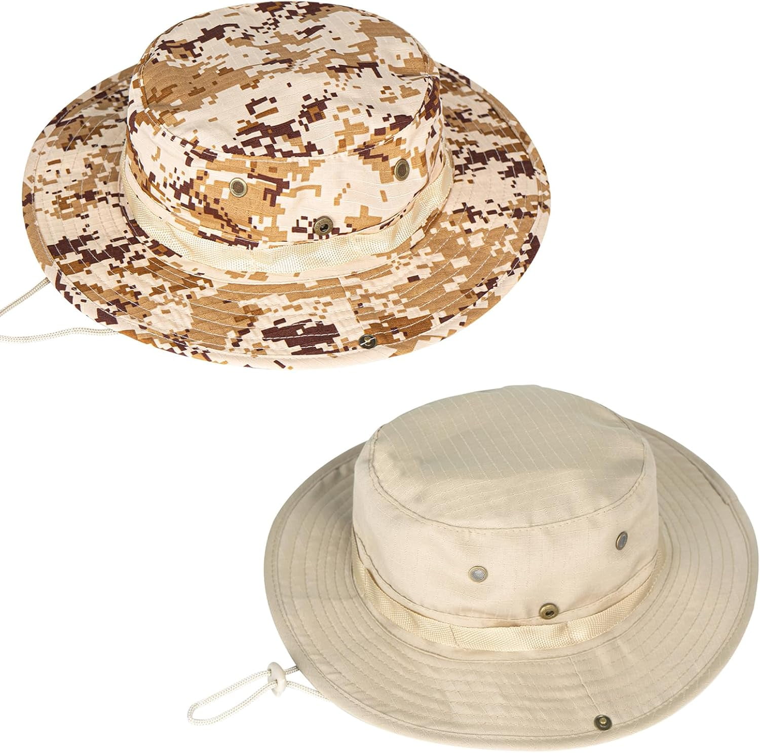 2Pack Sun Hats for Men Women Boonie Hat UPF 50+ Bucket Hat Wide Brim UV ...