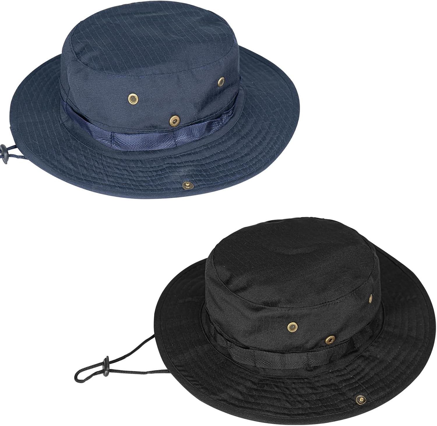 2Pack Sun Hats for Men Women Boonie Hat UPF 50+ Bucket Hat Wide Brim UV ...