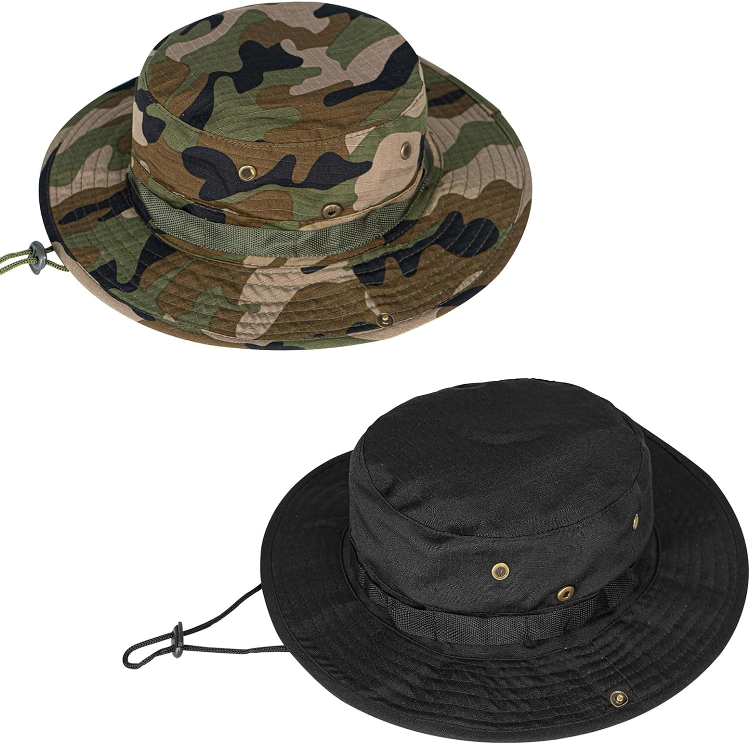 2Pack Sun Hats for Men Women Boonie Hat UPF 50+ Bucket Hat Wide Brim UV ...