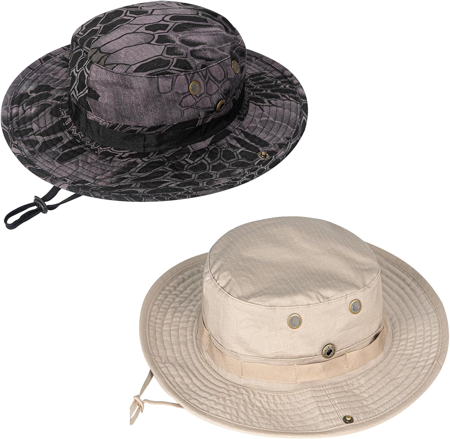 2Pack Sun Hats for Men Women Boonie Hat UPF 50+ Bucket Hat Wide Brim UV ...