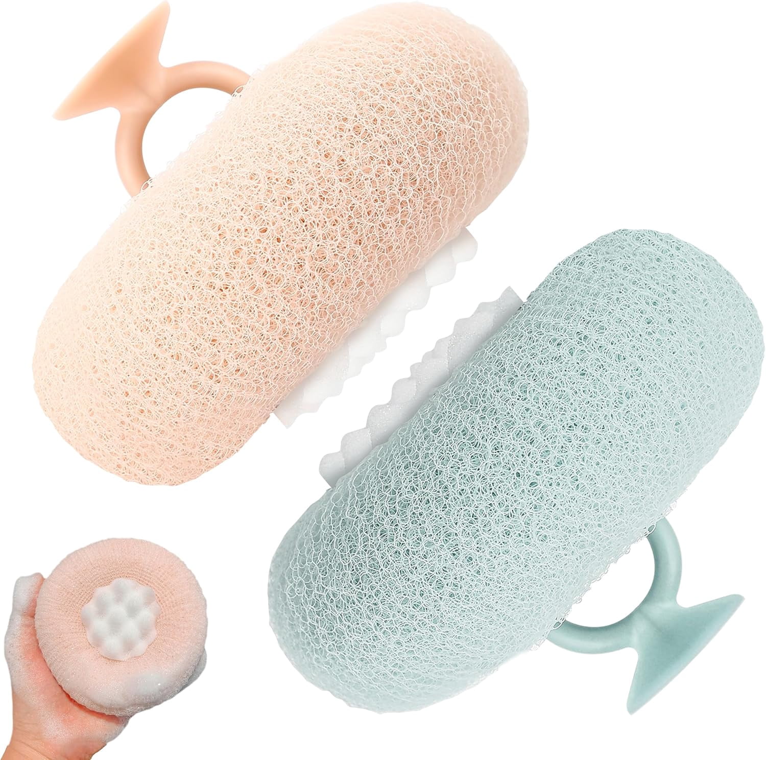 2Pack Super Soft Sunflower Suction Cup Bath Ball Essential Sponge for ...