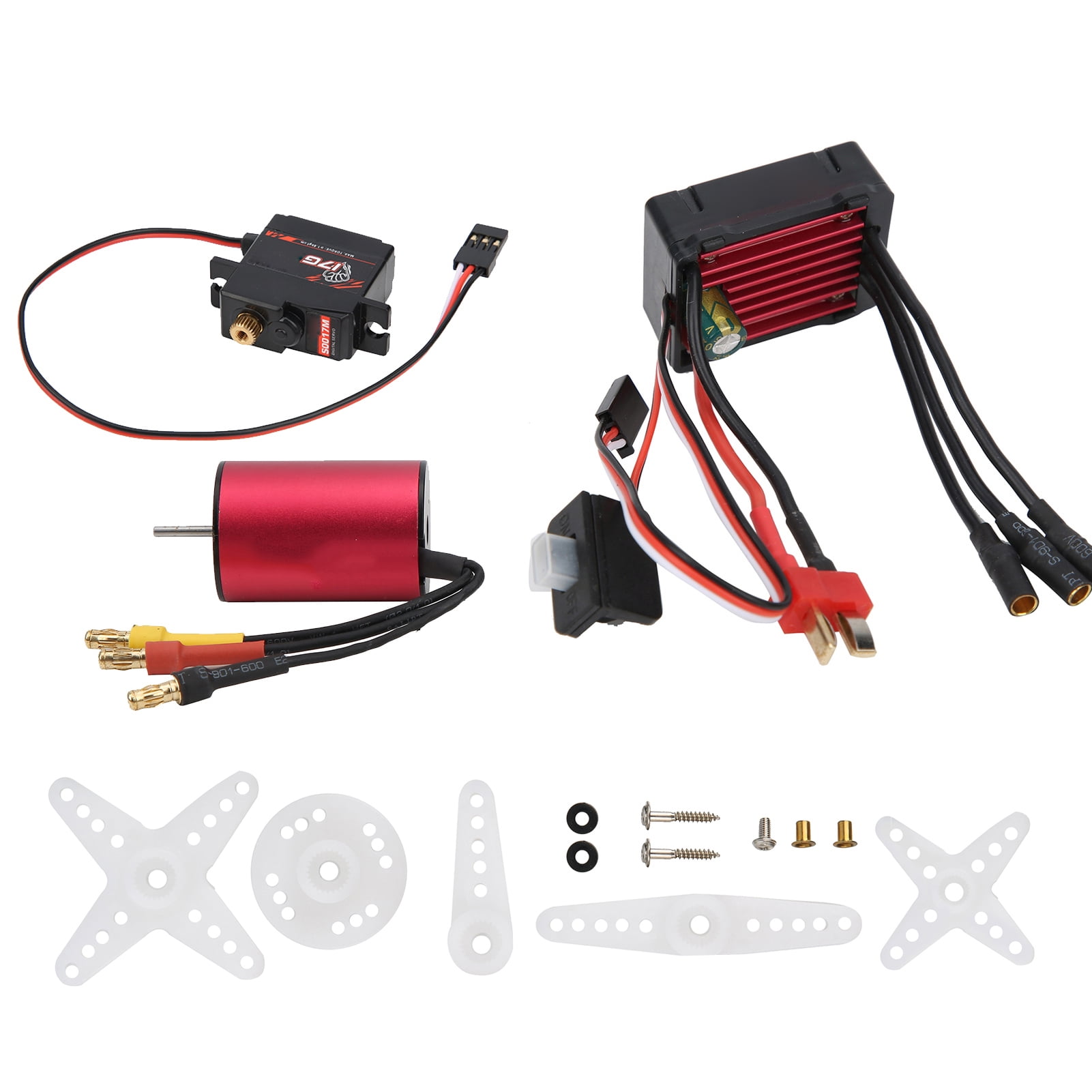 (2Pack) SurpassHobby 3300KV Brushless Motor 25A ESC 17G Metal Servo Combo Set for RC Car ...