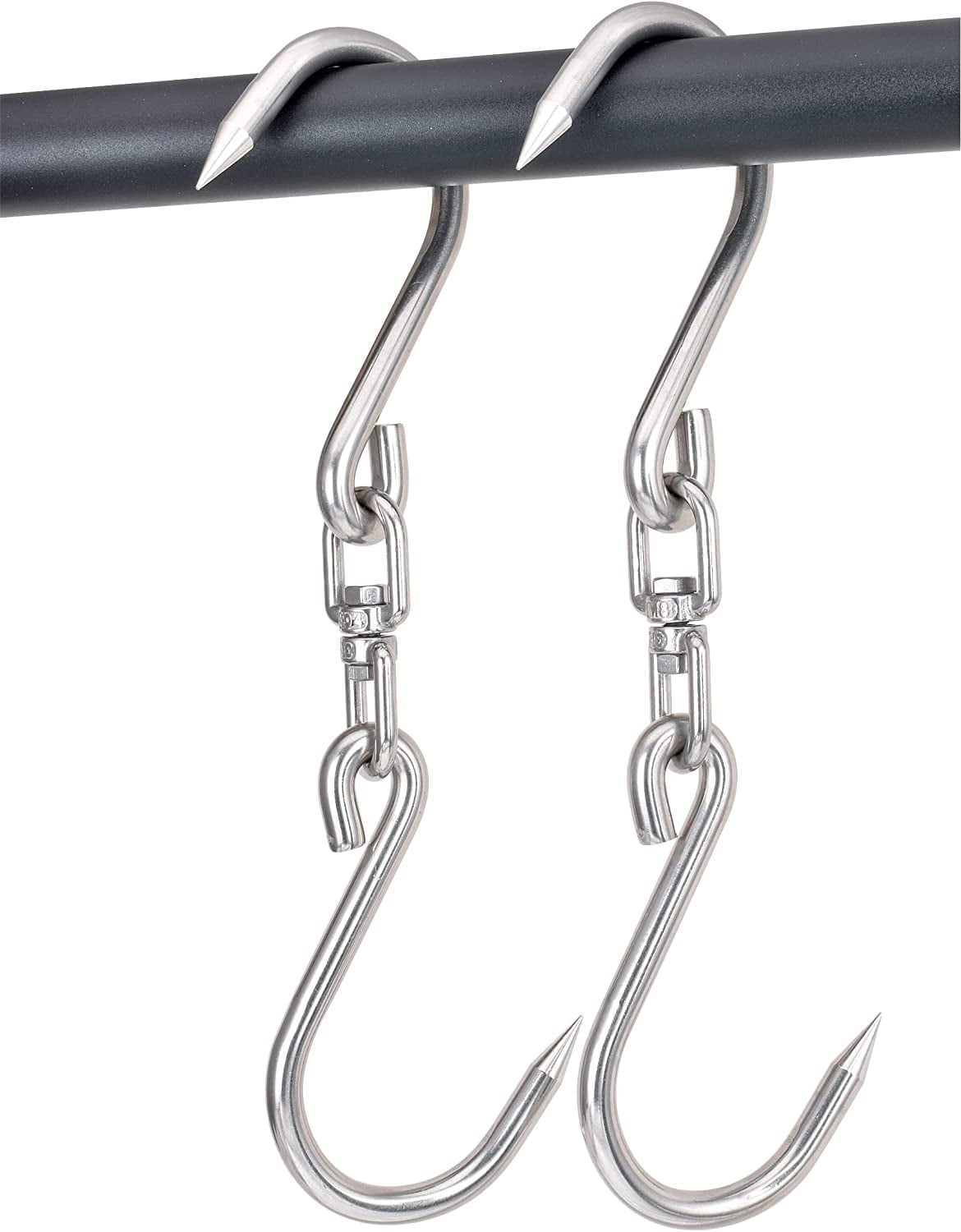 2Pack Swiveling Meat Hook,12mm Heavy Duty 304 Stainless Steel ...