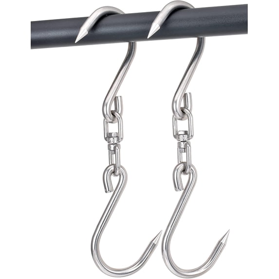 2Pack Swiveling Meat Hook,12mm Heavy Duty 304 Stainless Steel ...