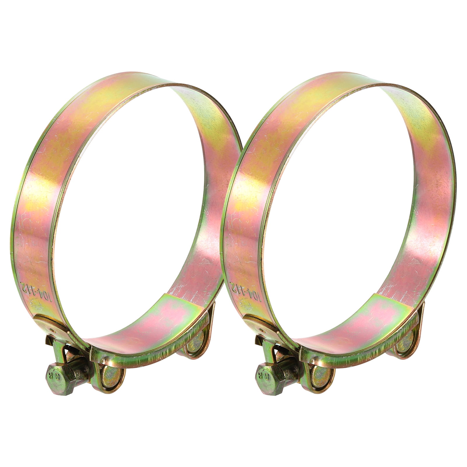 2Pack T-Bolt Hose Clamps, 104-112mm/4.09"-4.41" ID Range, Iron Radiator ...
