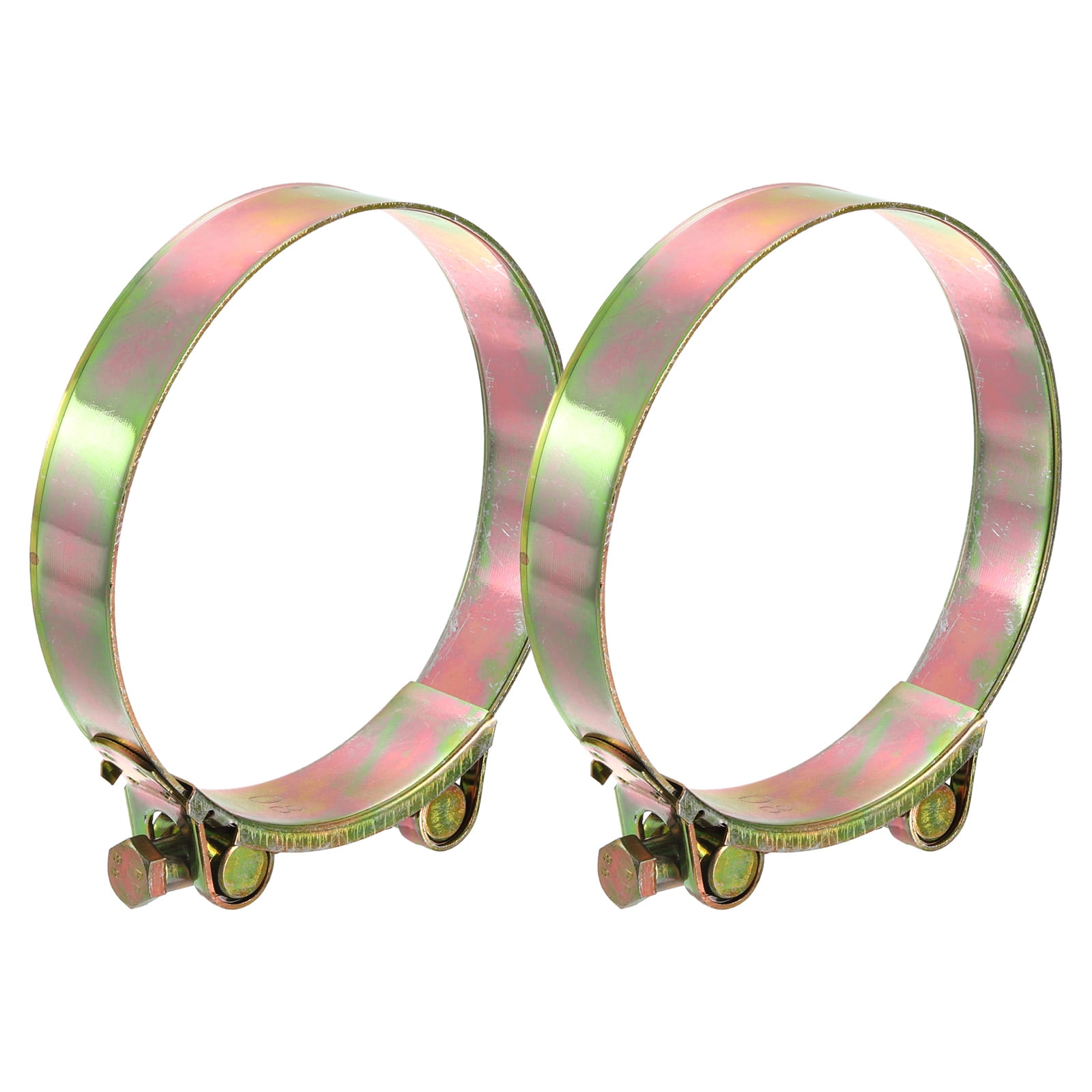 2Pack T-Bolt Hose Clamps, 113-121mm/4.45"-4.76" ID Range, Iron Radiator ...