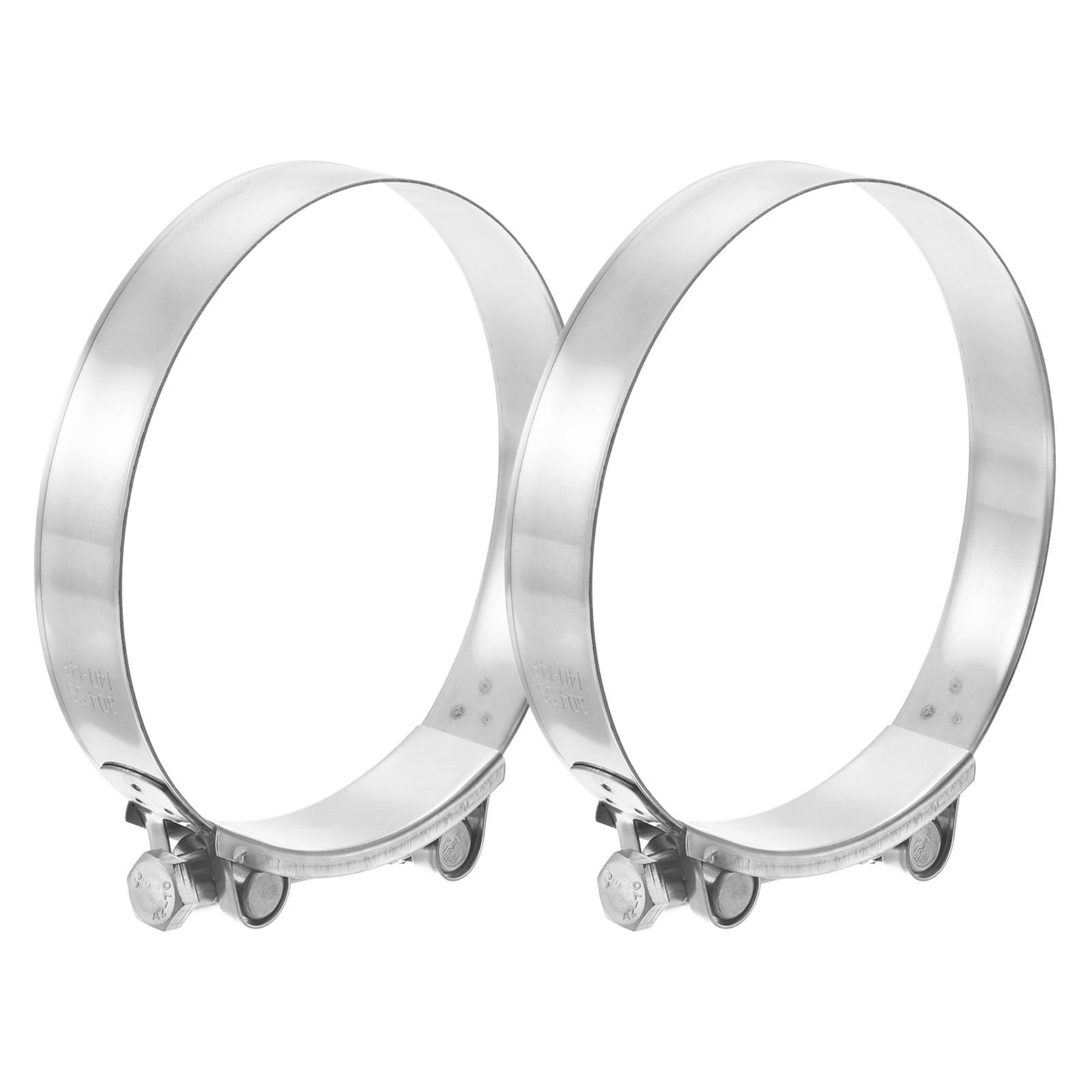 2Pack T-Bolt Hose Clamps, 140-148mm/5.51"-5.83" ID Range, Stainless ...