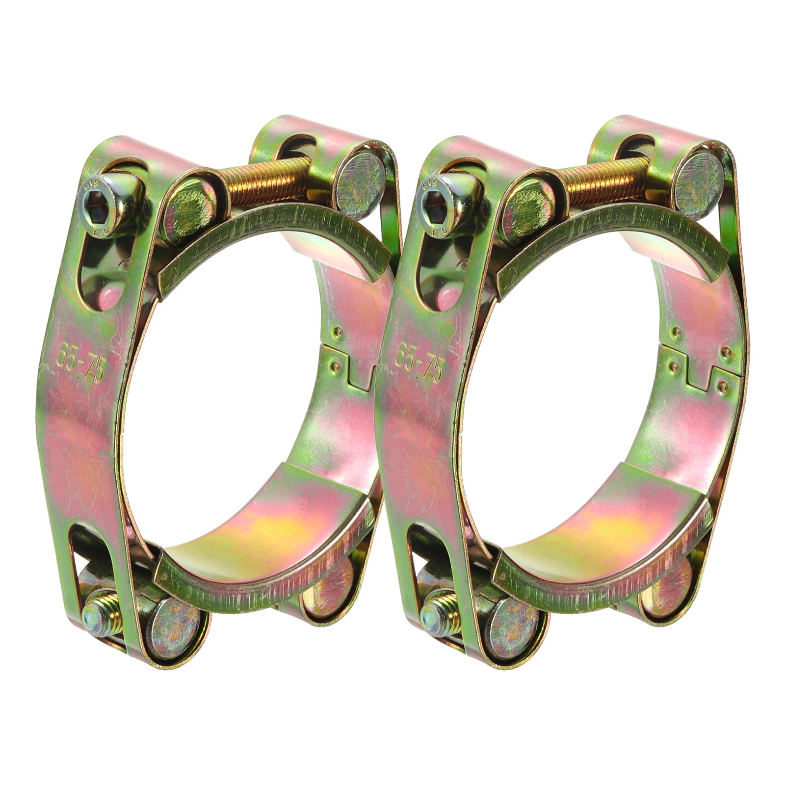 2Pack T-Bolt Hose Clamps, 240-252mm/9.45"-9.100" ID Range, Carbon Steel ...