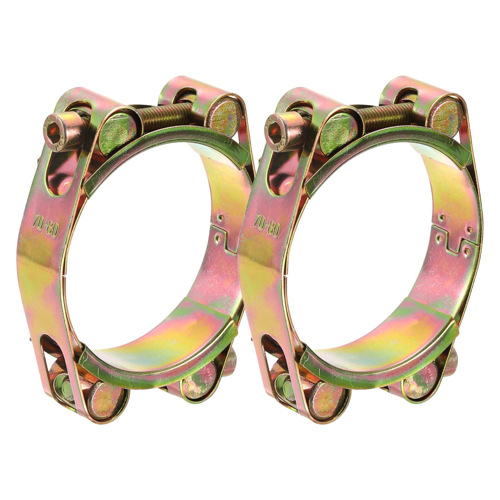 2Pack T-Bolt Hose Clamps, 240-252mm/9.45"-9.101" ID Range, Carbon Steel ...