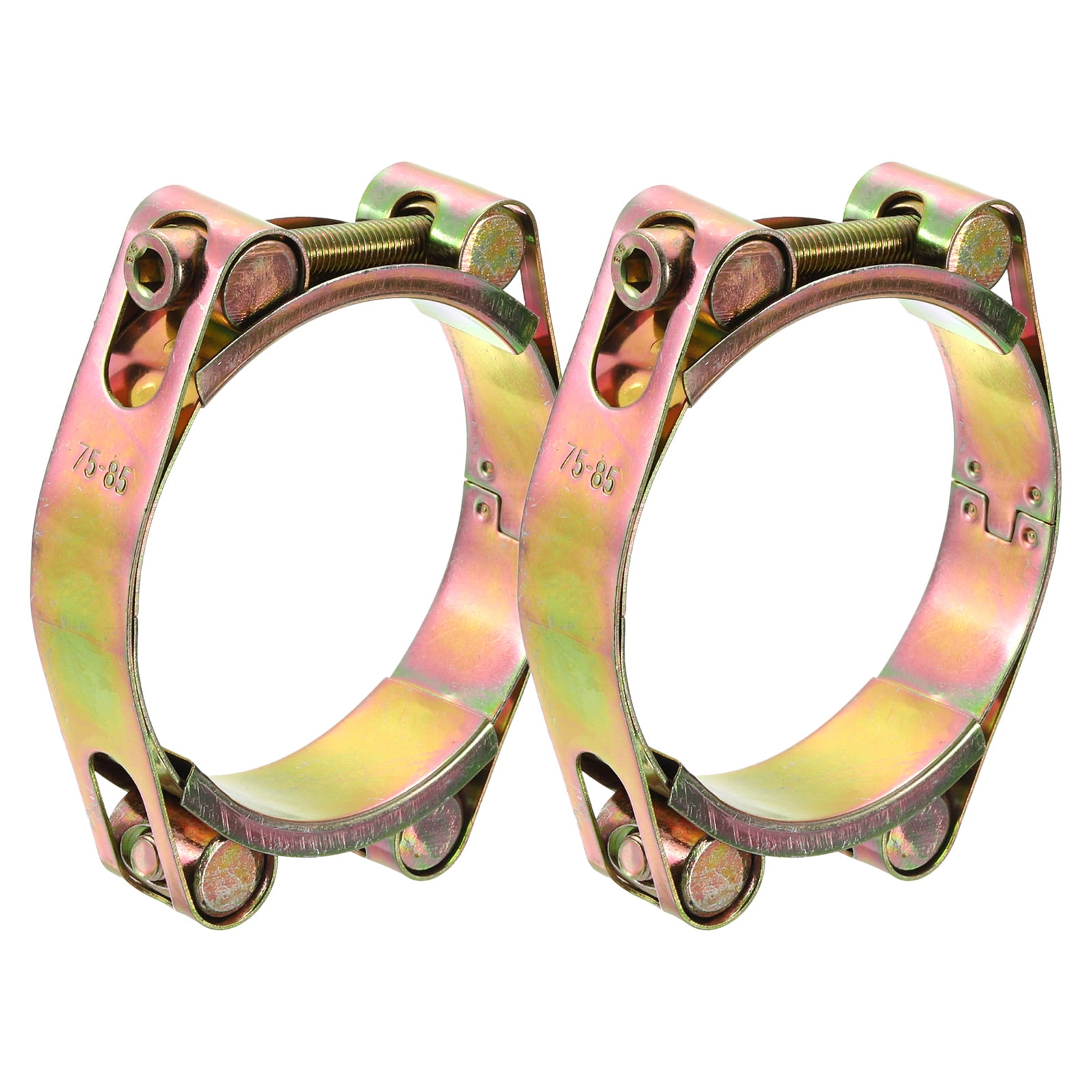 2Pack T-Bolt Hose Clamps, 240-252mm/9.45"-9.102" ID Range, Carbon Steel ...