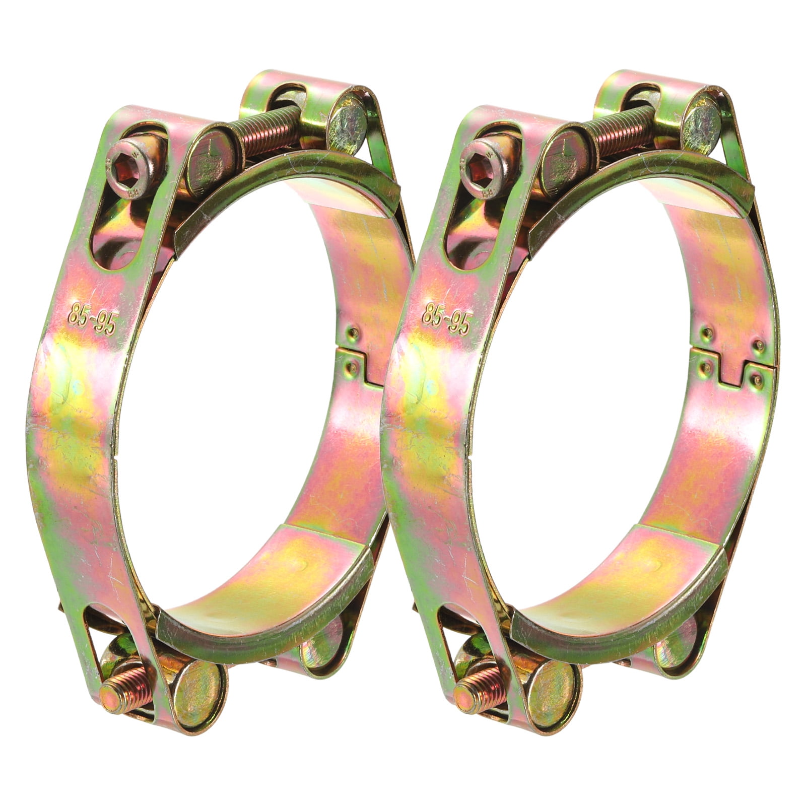 2Pack T-Bolt Hose Clamps, 240-252mm/9.45"-9.104" ID Range, Carbon Steel ...