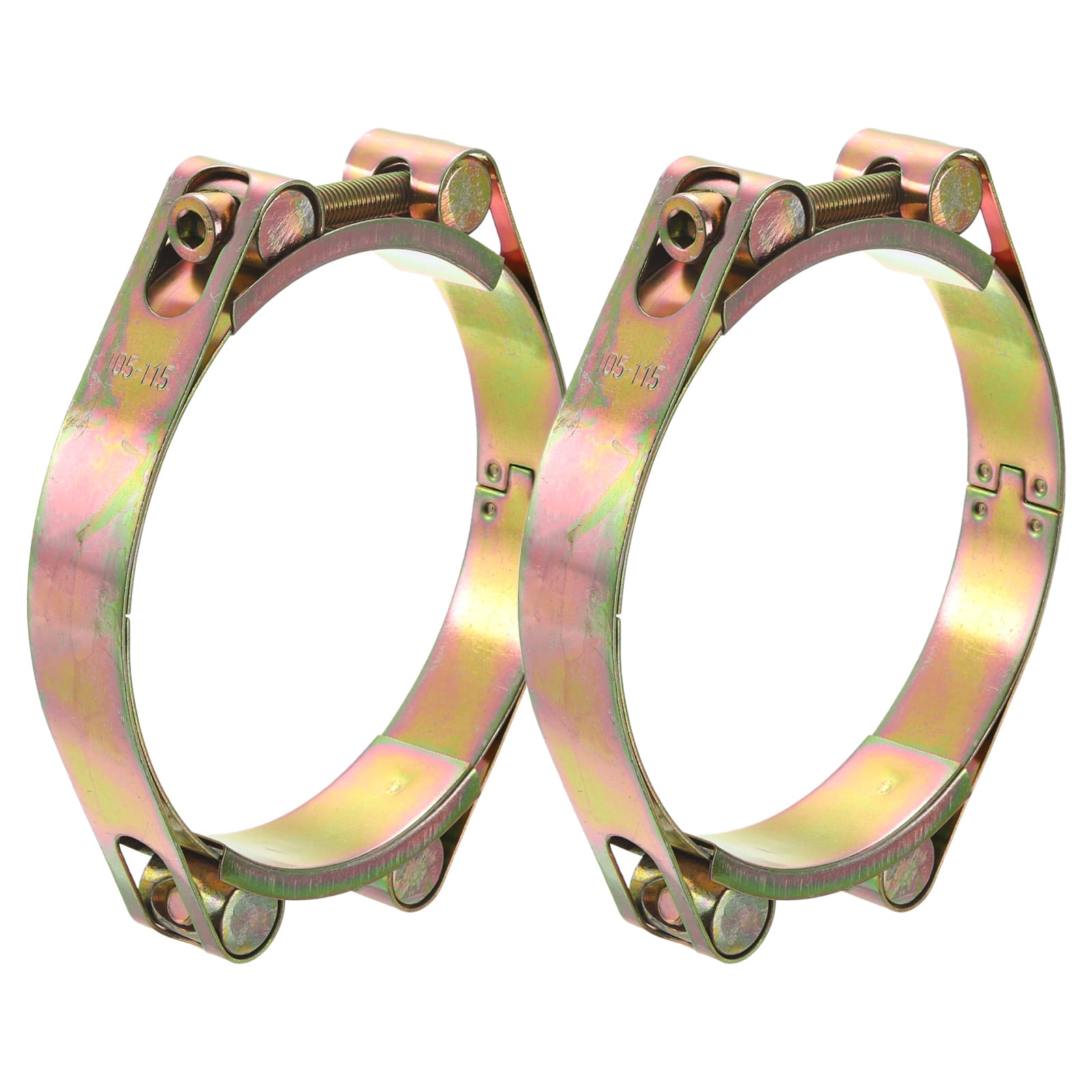 2Pack T-Bolt Hose Clamps, 240-252mm/9.45"-9.108" ID Range, Carbon Steel ...