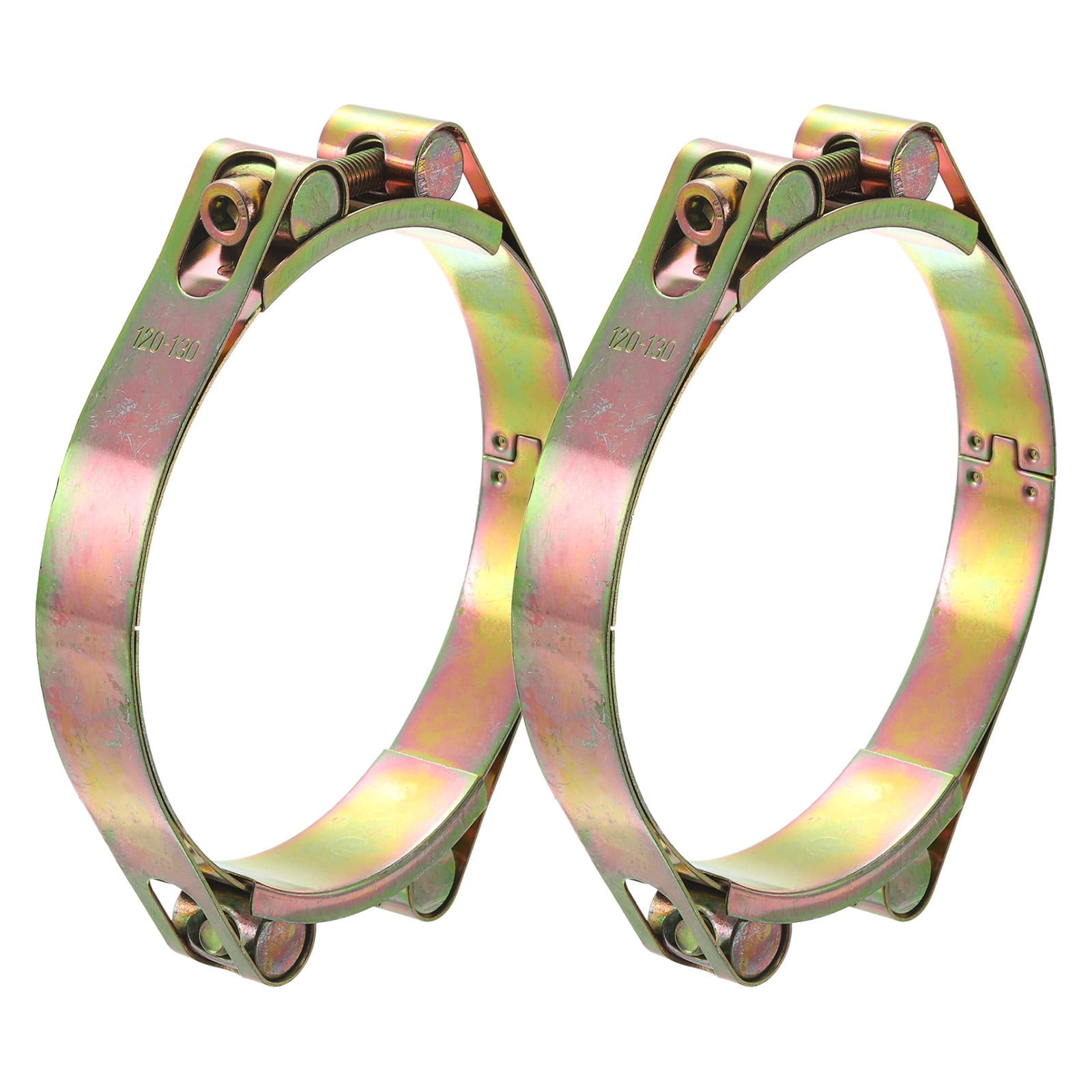 2Pack T-Bolt Hose Clamps, 240-252mm/9.45"-9.111" ID Range, Carbon Steel ...
