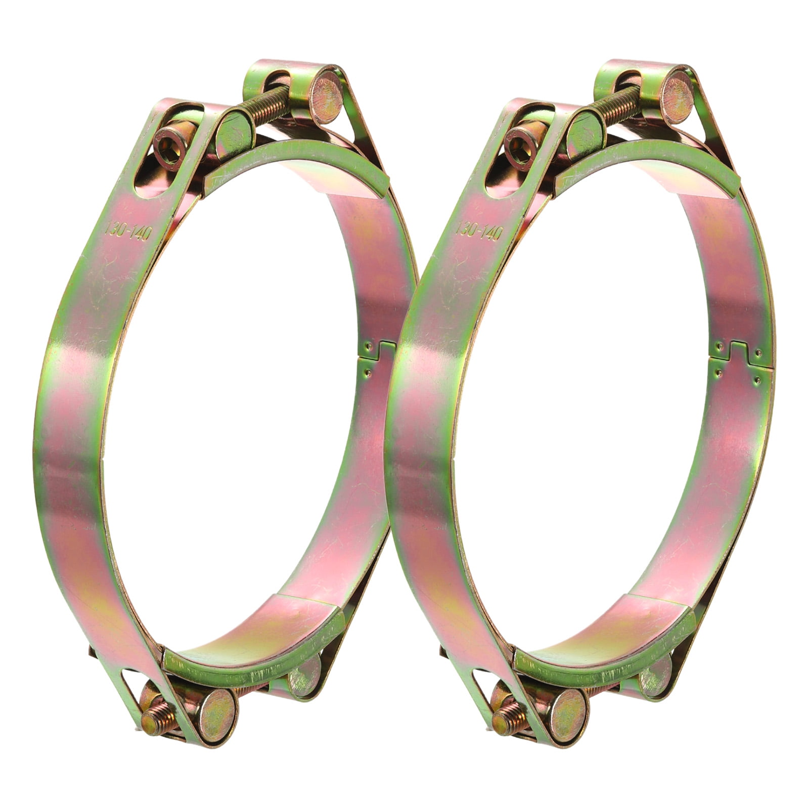 2Pack T-Bolt Hose Clamps, 240-252mm/9.45"-9.113" ID Range, Carbon Steel ...