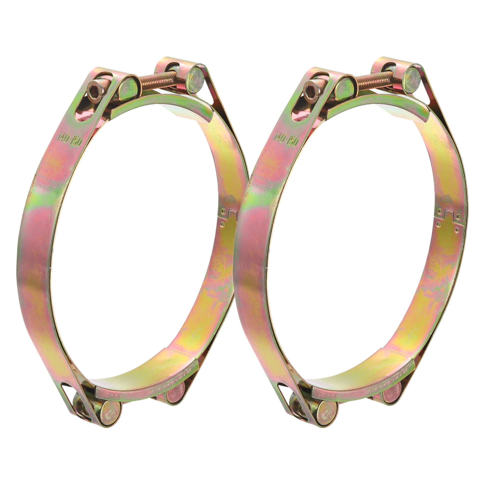 2Pack T-Bolt Hose Clamps, 240-252mm/9.45"-9.115" ID Range, Carbon Steel ...