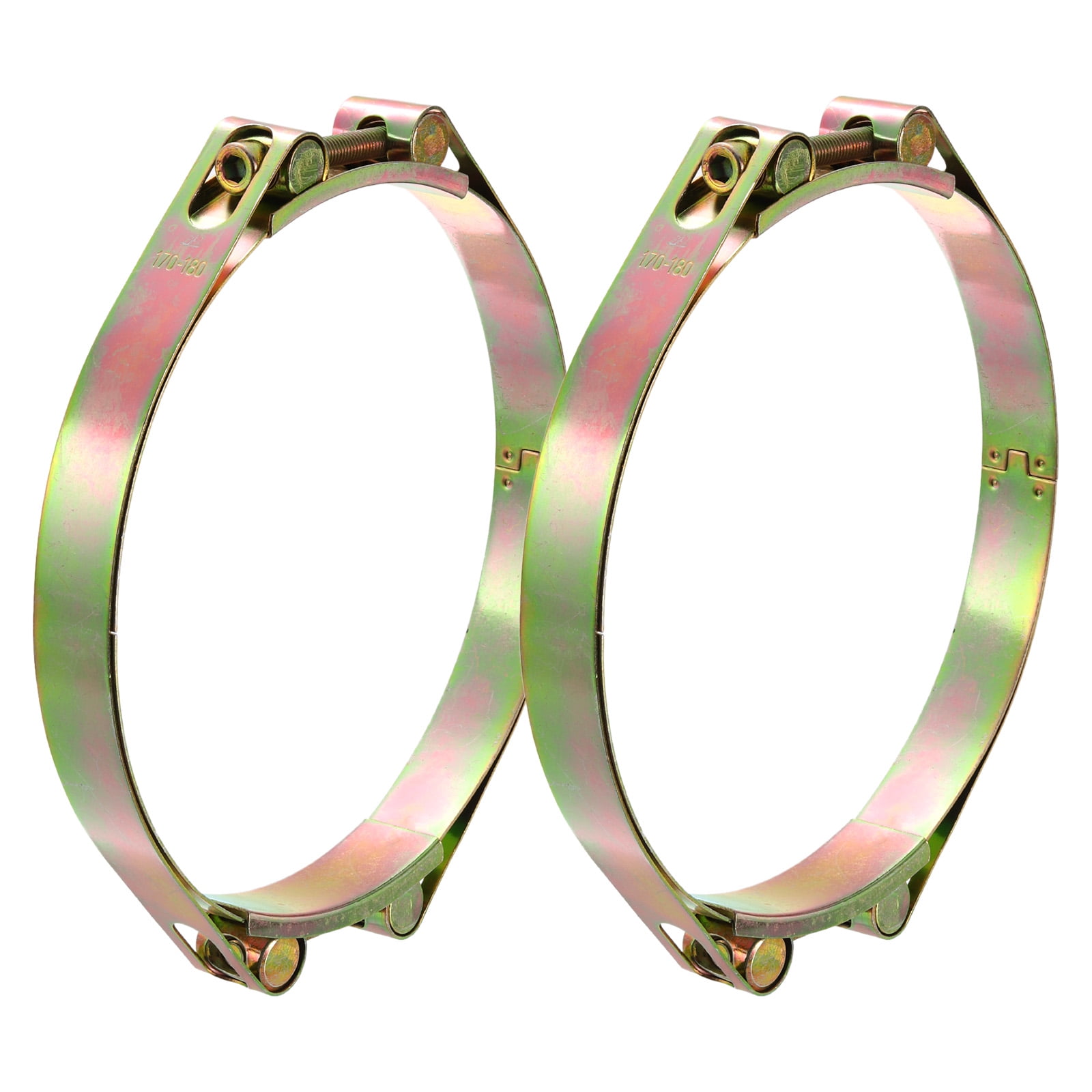 2Pack T-Bolt Hose Clamps, 240-252mm/9.45"-9.118" ID Range, Carbon Steel ...