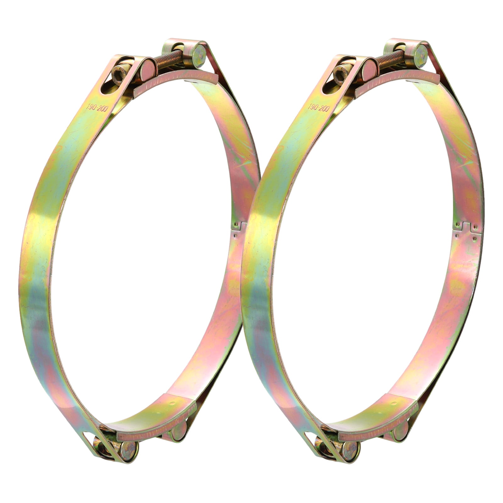 2Pack T-Bolt Hose Clamps, 240-252mm/9.45"-9.120" ID Range, Carbon Steel ...