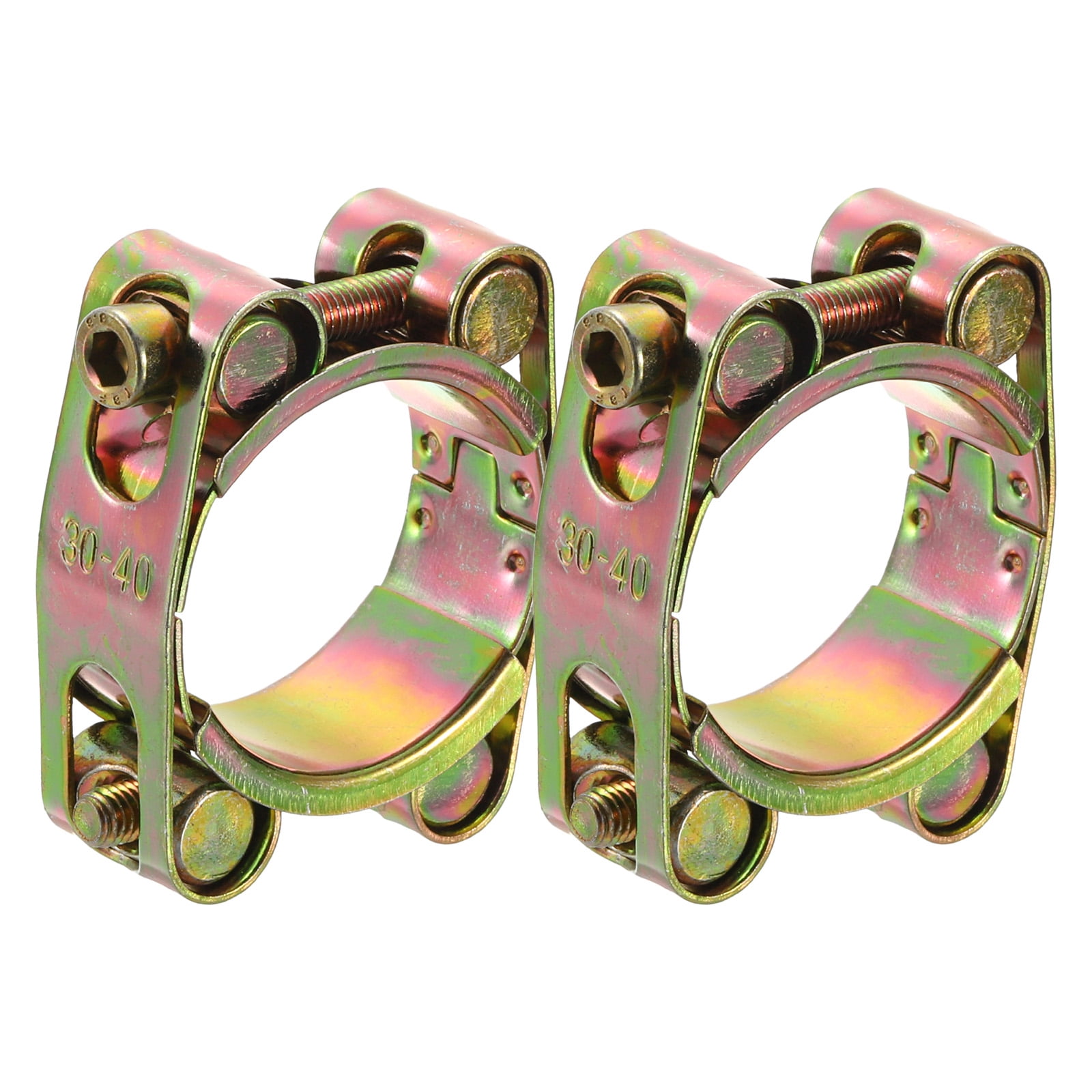 2Pack T-Bolt Hose Clamps, 240-252mm/9.45"-9.93" ID Range, Carbon Steel ...
