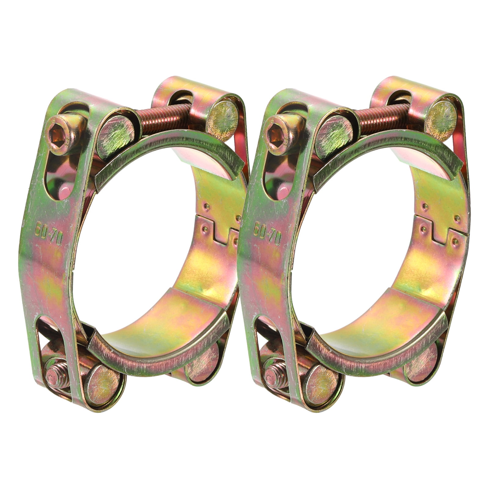 2Pack T-Bolt Hose Clamps, 240-252mm/9.45"-9.99" ID Range, Carbon Steel ...