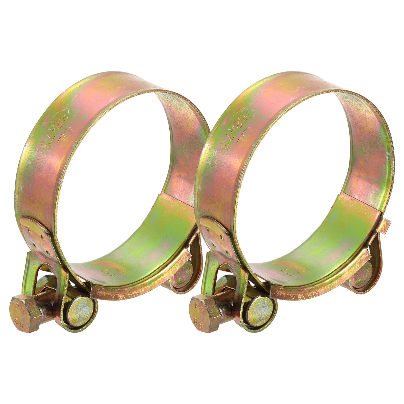 2Pack T-Bolt Hose Clamps, 68-73mm/2.68"-2.87" ID Range, Iron Radiator ...