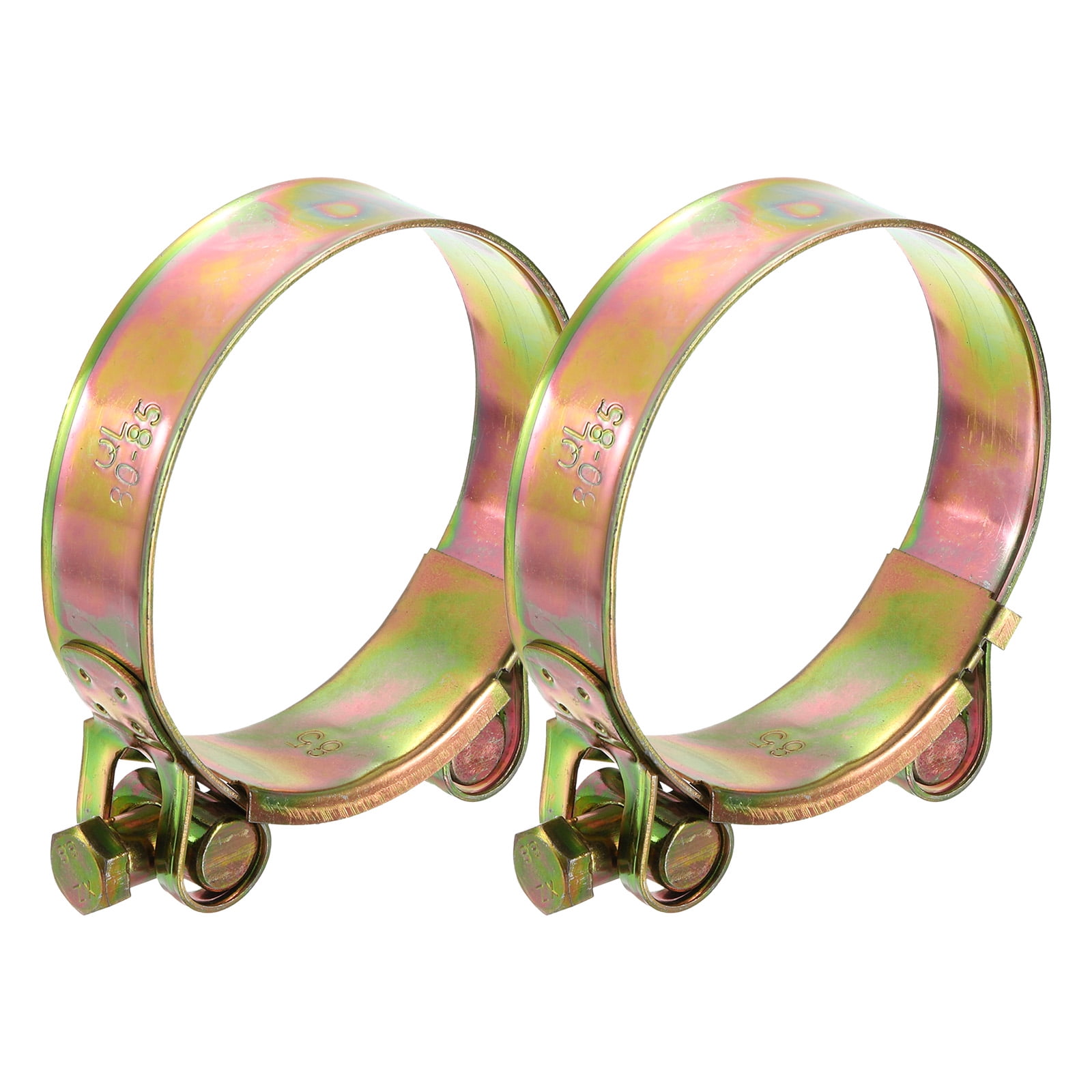 2Pack T-Bolt Hose Clamps, 80-85mm/3.15"-3.35" ID Range, Iron Radiator ...
