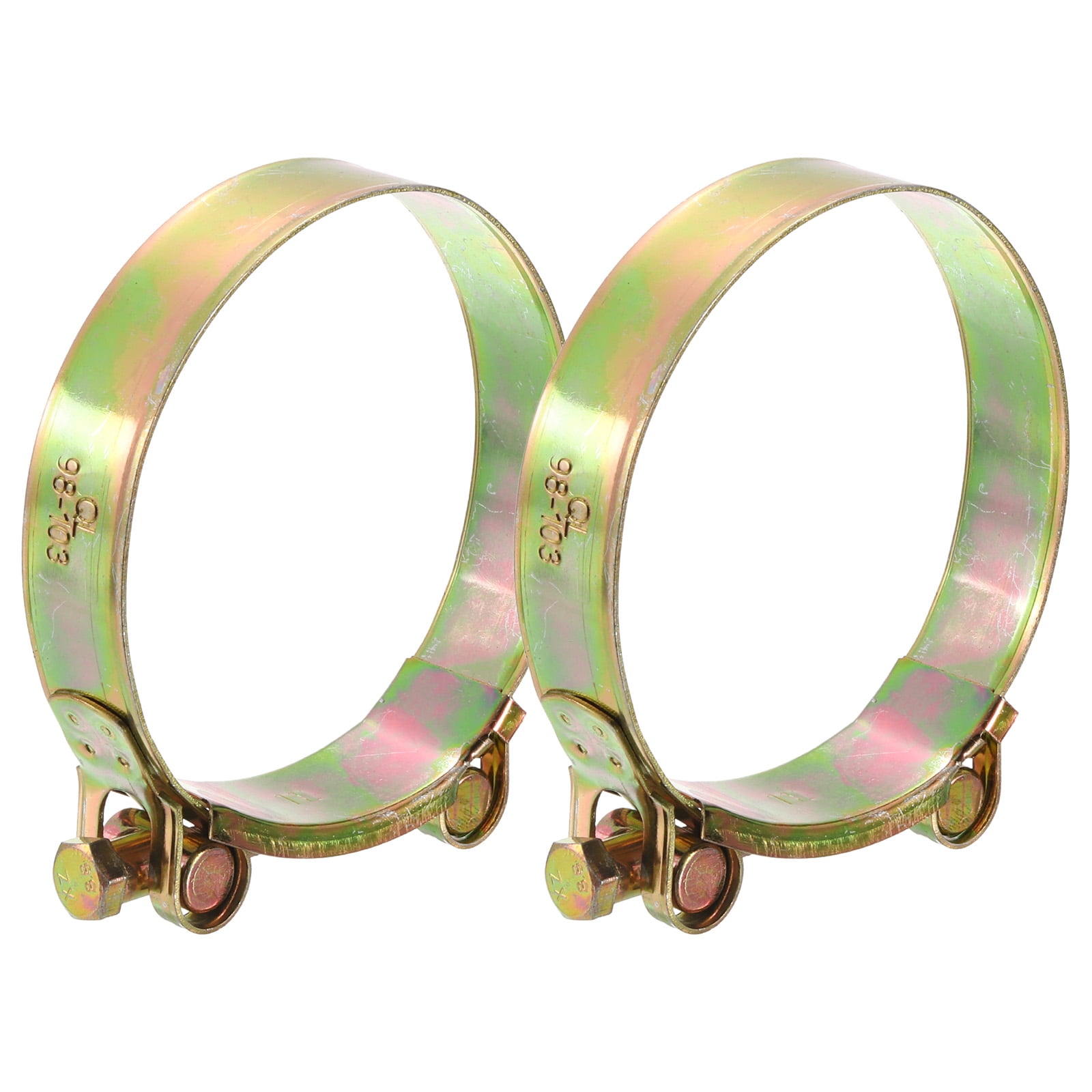 2Pack T-Bolt Hose Clamps, 98-103mm/3.86"-4.06" ID Range, Iron Radiator ...