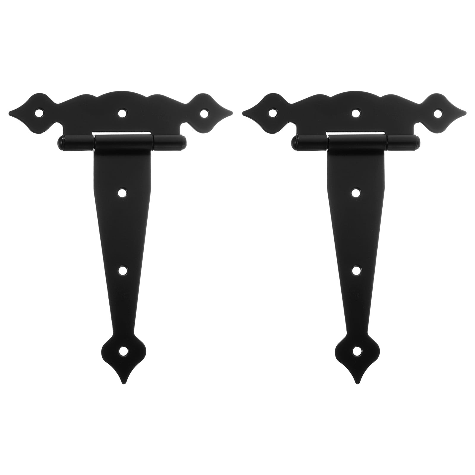 2Pack T-Strap Door Hinges, 8" Wrought Tee Shed Gate Hinges Iron (Black ...