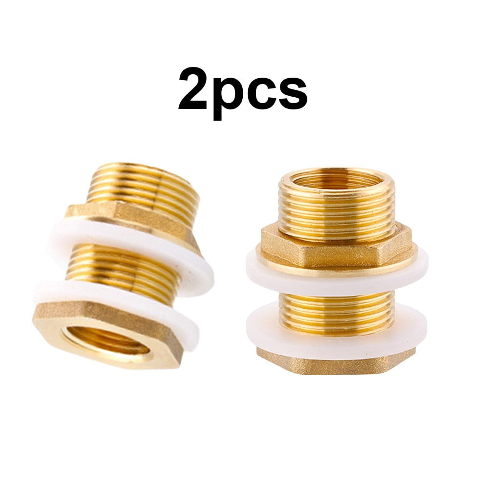 2Pack Tank Fitting Brass Tank Connectors for Faucets Buckets and Tank ...