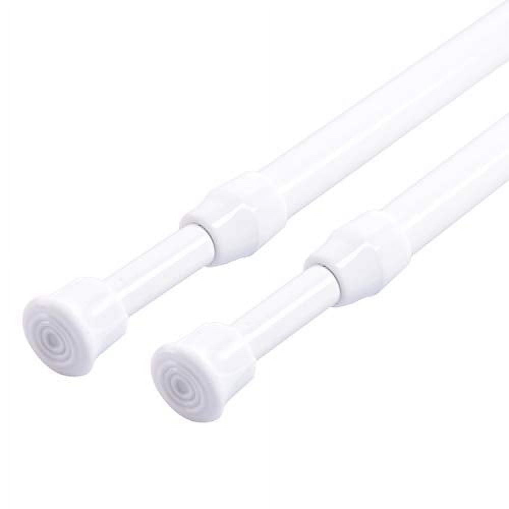 2Pack Tension Curtain Rod Cupboard Bars Extendable 15.7-28 inch White ...
