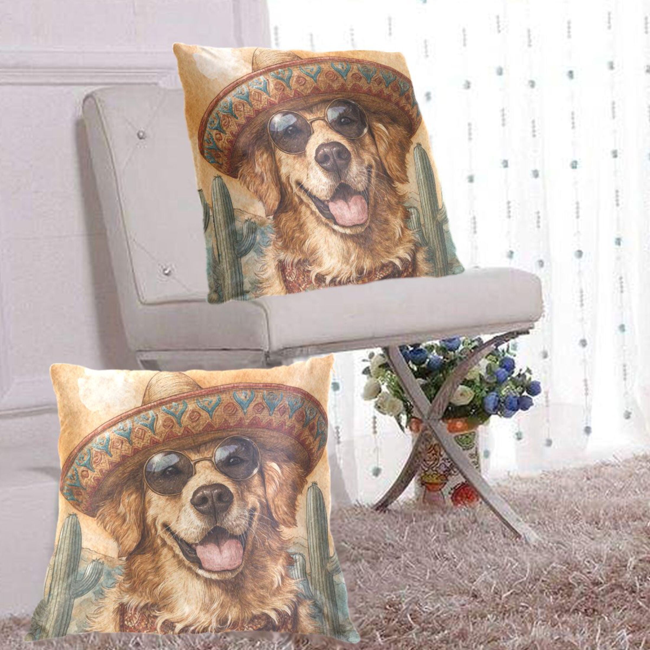 2Pack Throw Pillow Covers 20x20 Inch, Cotton Flannel Decorative Pillow ...