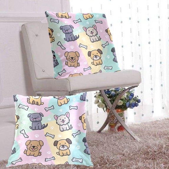 2Pack Throw Pillow Covers 20x20 Inch, Cotton Flannel Decorative Pillow ...