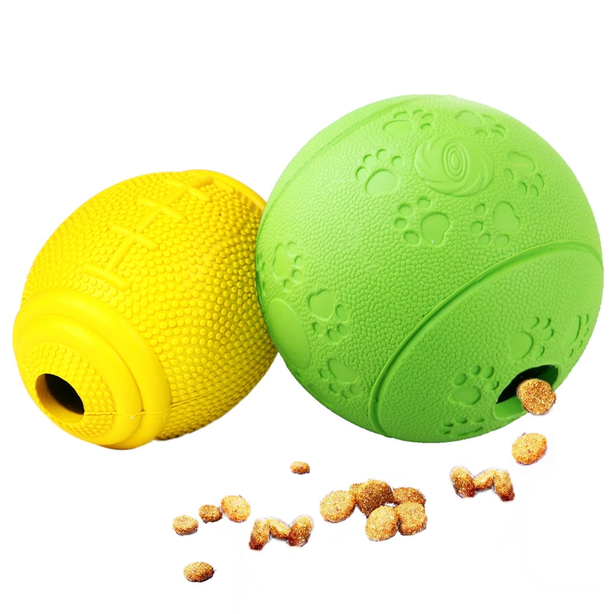 2Pack Treat Ball Rubber Ped Dog Puppy Cay Toy Training Detnal Teething ...