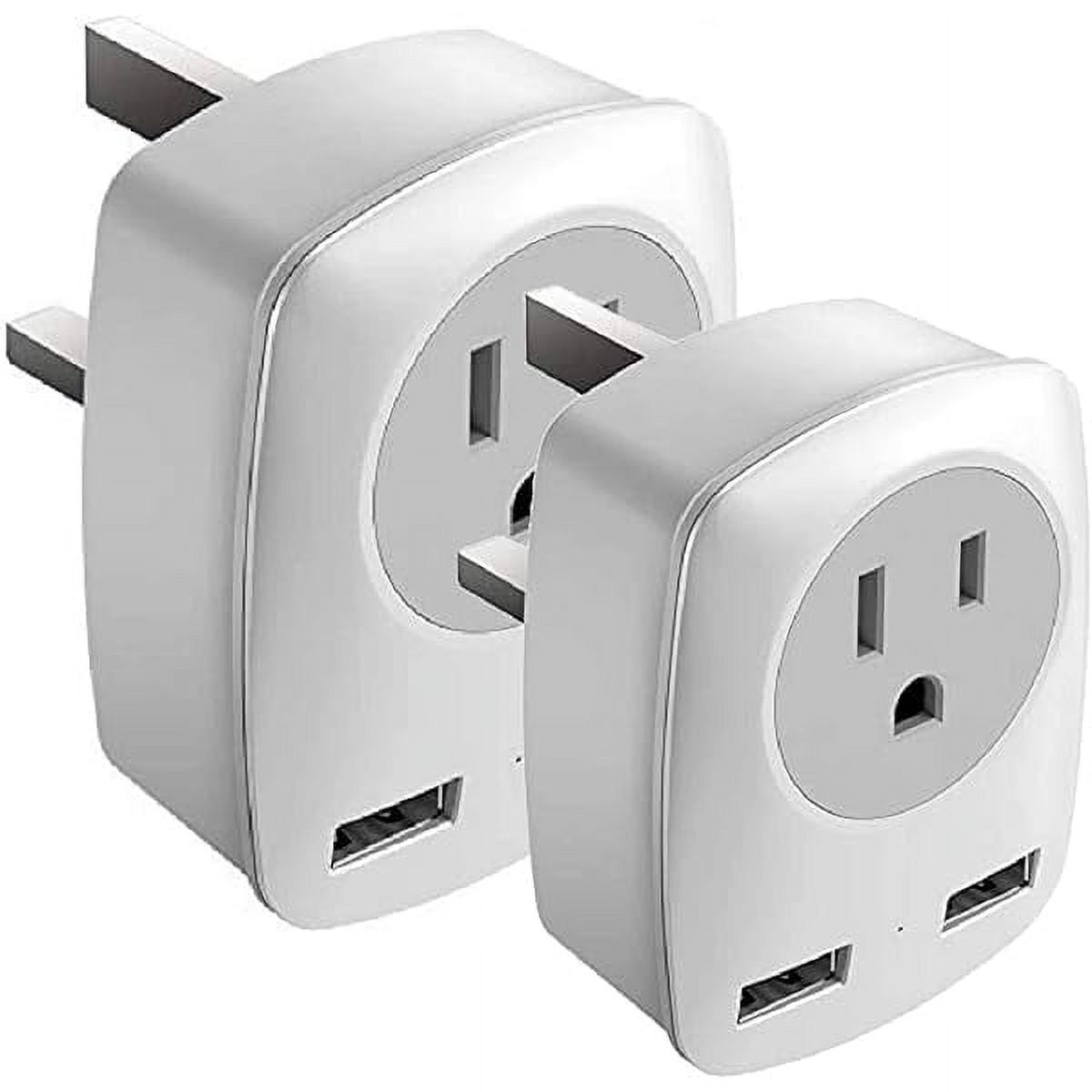 2Pack UK Travel Plug Adapter, Power Outlet Converter for England ...