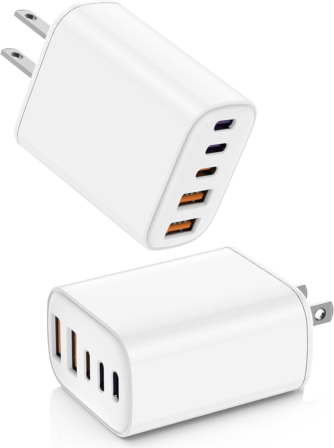 2Pack USB C Charger Block, 5-Port Type C Fast Wall Charging Plug, 3 USB ...