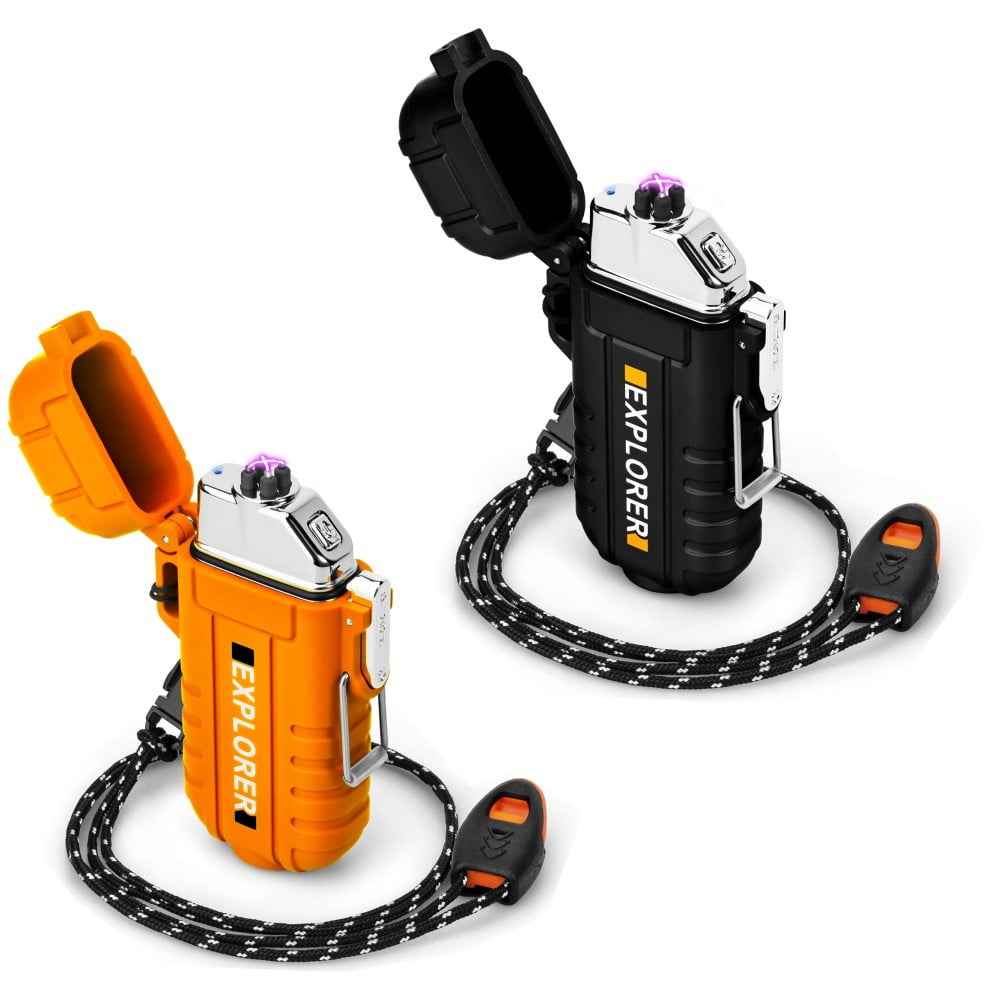 2Pack USB-C Rechargeable Electric Lighter,Dual Arc Lighter,Waterproof ...