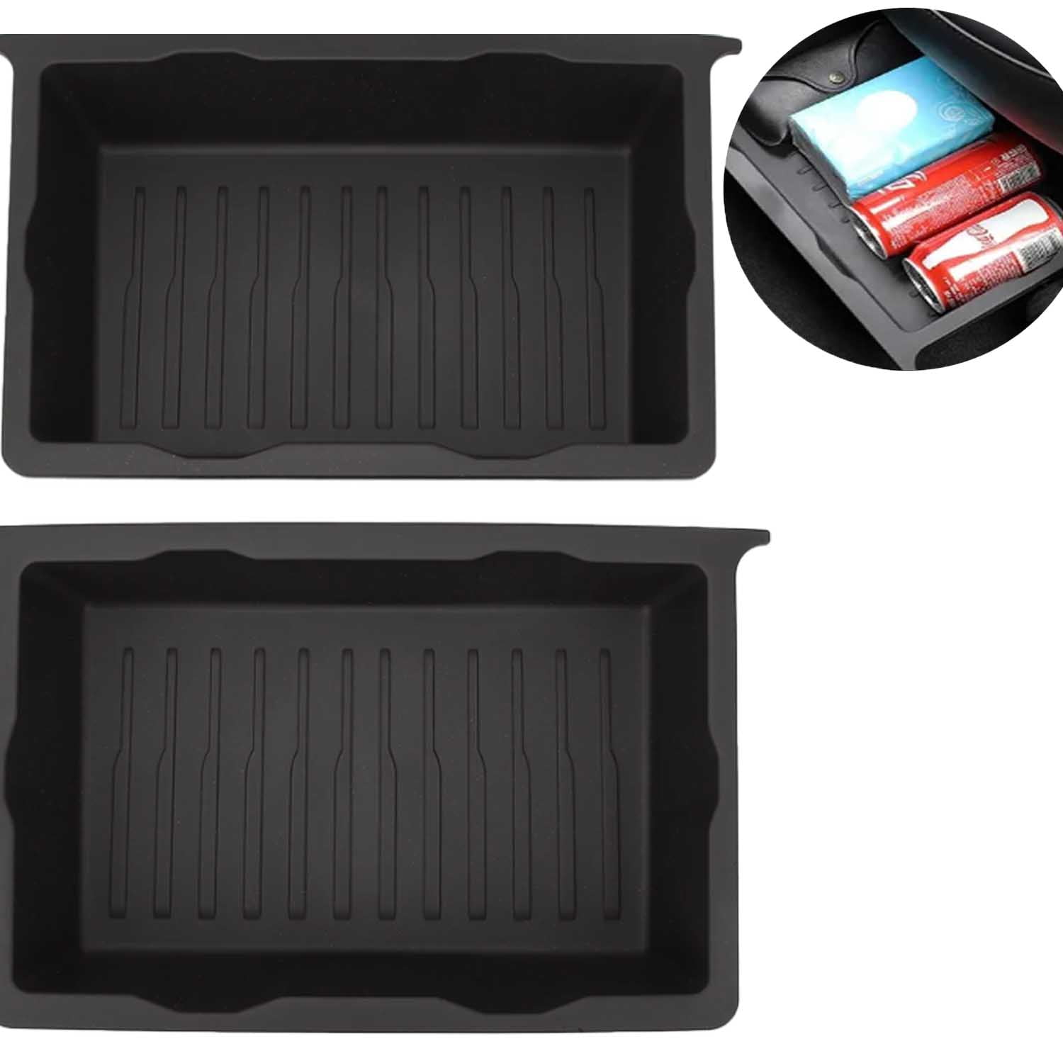 2Pack Vehicle Under Seat Storage Box, Seat Organiser for Tesla Model Y ...