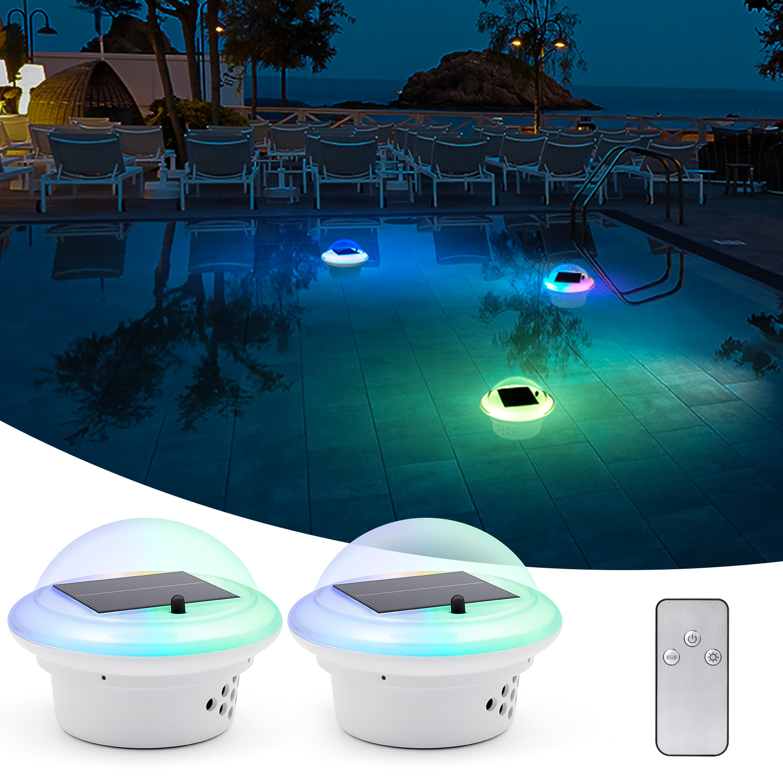 Willstar LED SPA Pool Ball Light 16 RGB Colour Floating Garden Fairy ...
