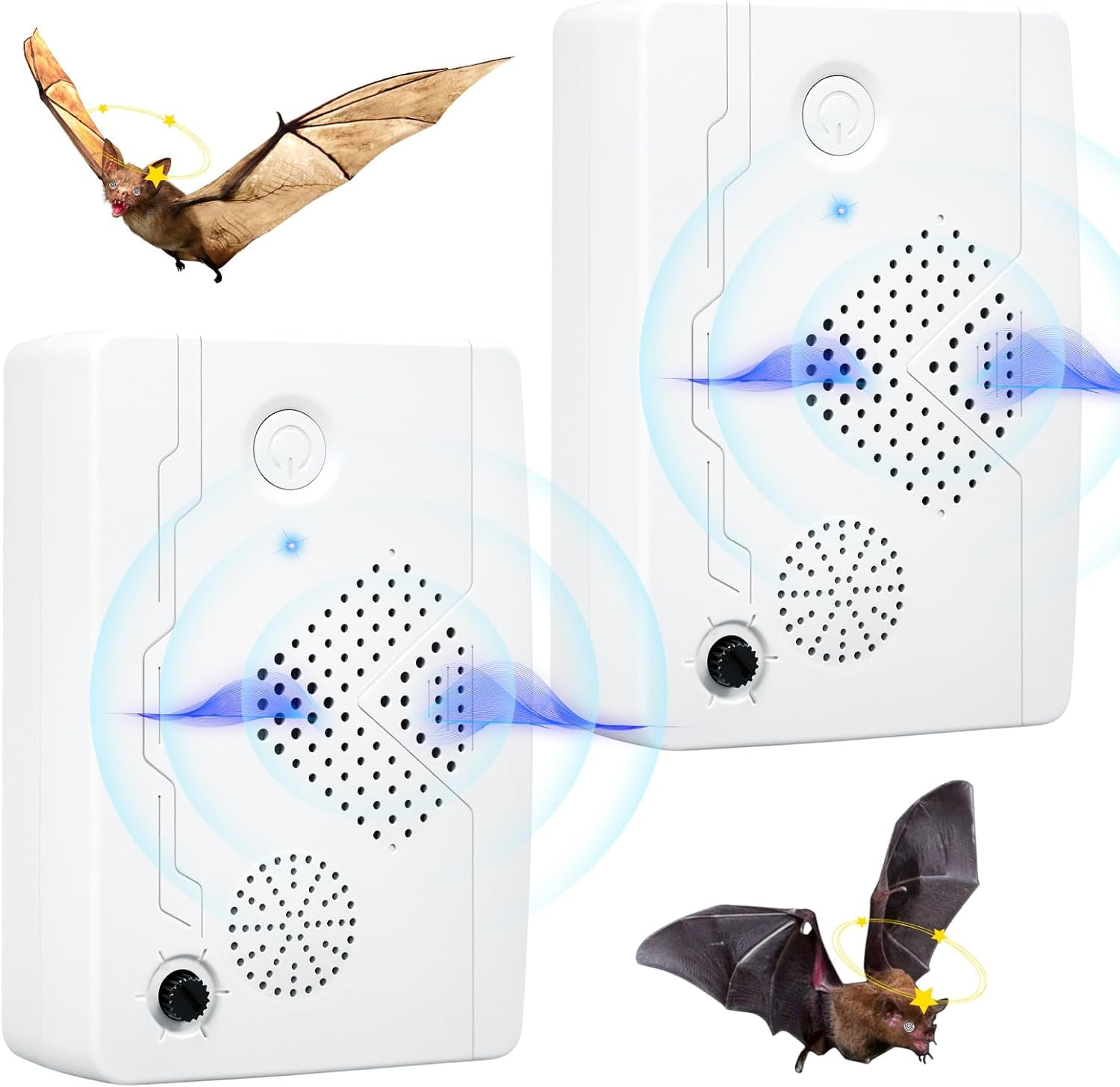 2Pack Upgraded Battery Operated Bat Repellent for Attic, Ultrasonic Bat ...