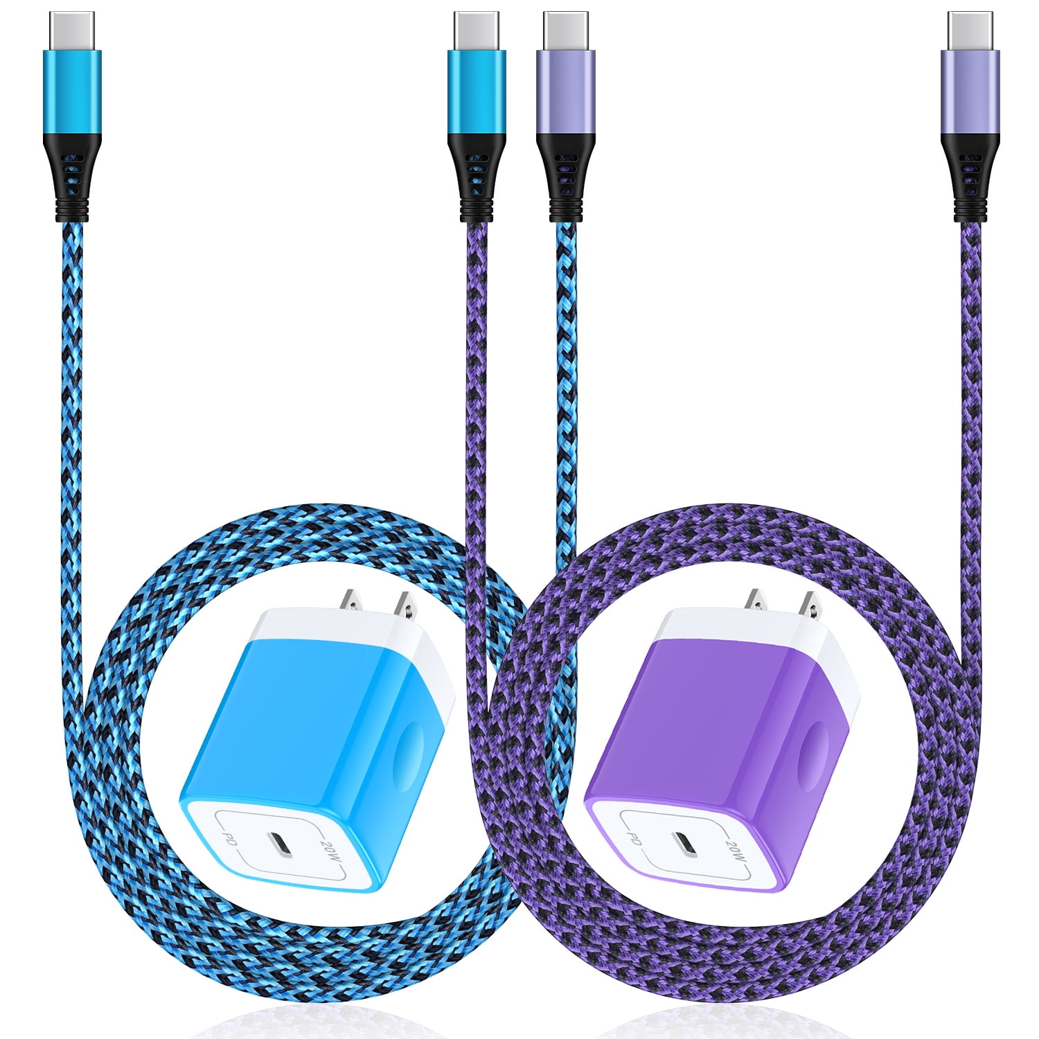 2Pack Usb C Wall Charger Block,HopePow PD20W Type C Charger 6ft Android ...