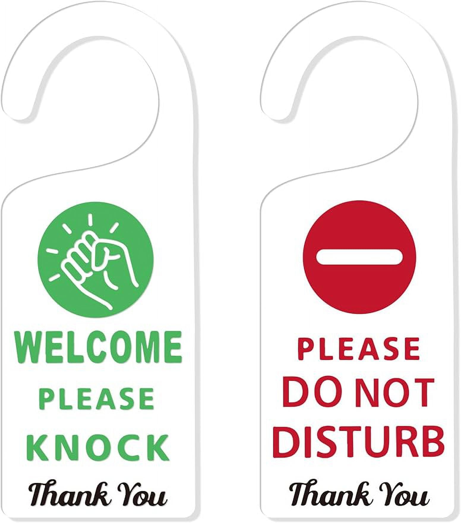 2Pack Welcome Please Knock Hands Hanger Sign Please Do Not Disturb ...