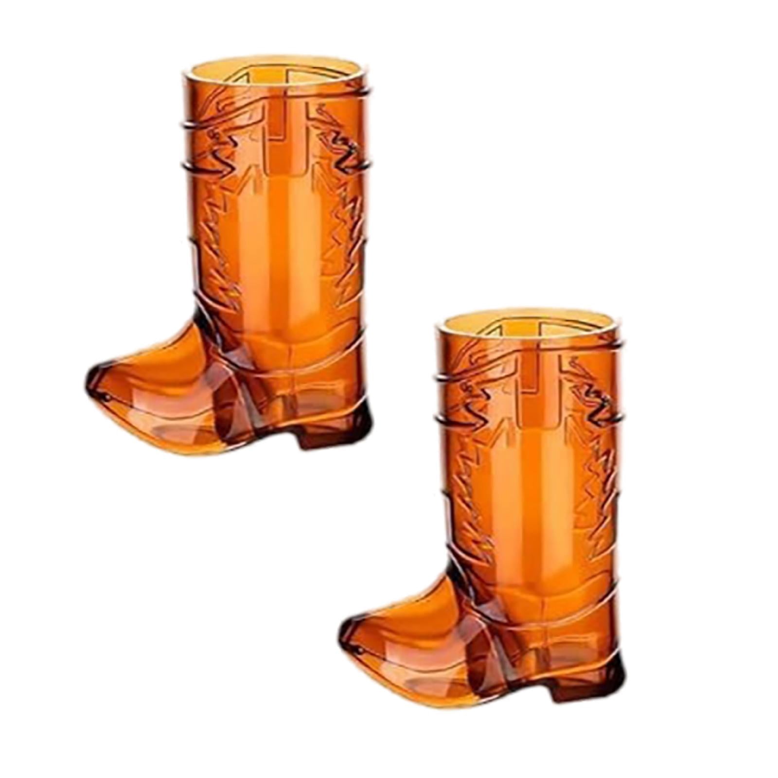 2Pack Western Cowboy Boot Shaped Plastic Shot Glasses Transparent Mini ...