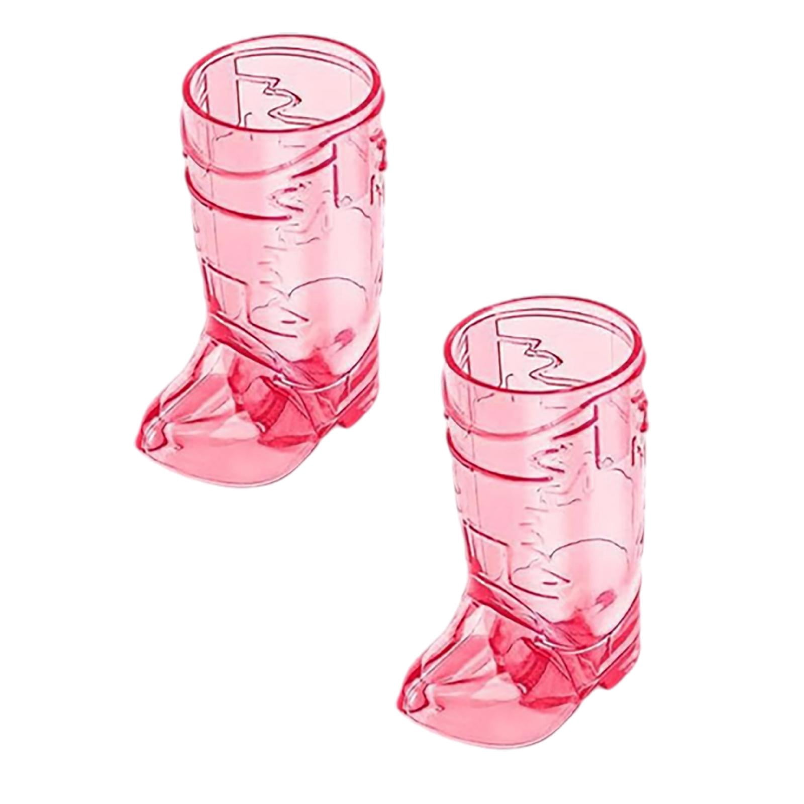 2Pack Western Cowboy Boot Shaped Plastic Shot Glasses Transparent Mini ...