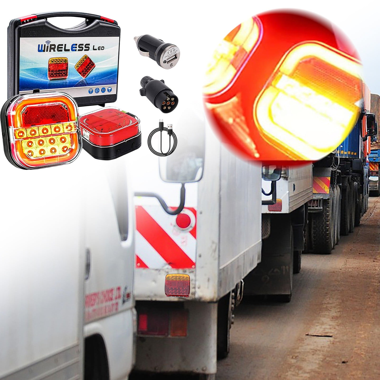 2Pack Wireless Trailer Lights Kit 2025 New Wireless Tail Lights For ...