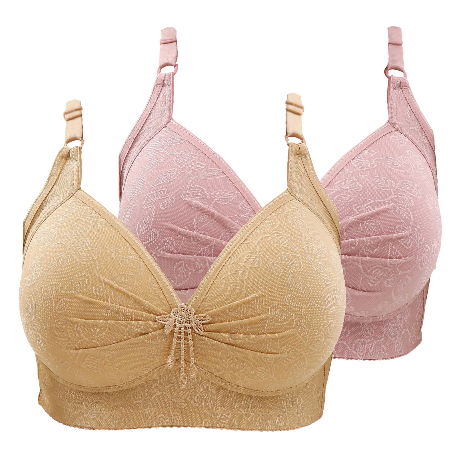2Pack Woman's Sculpting Uplift Bra Lace Flower Deep Cup Bra Gathered ...