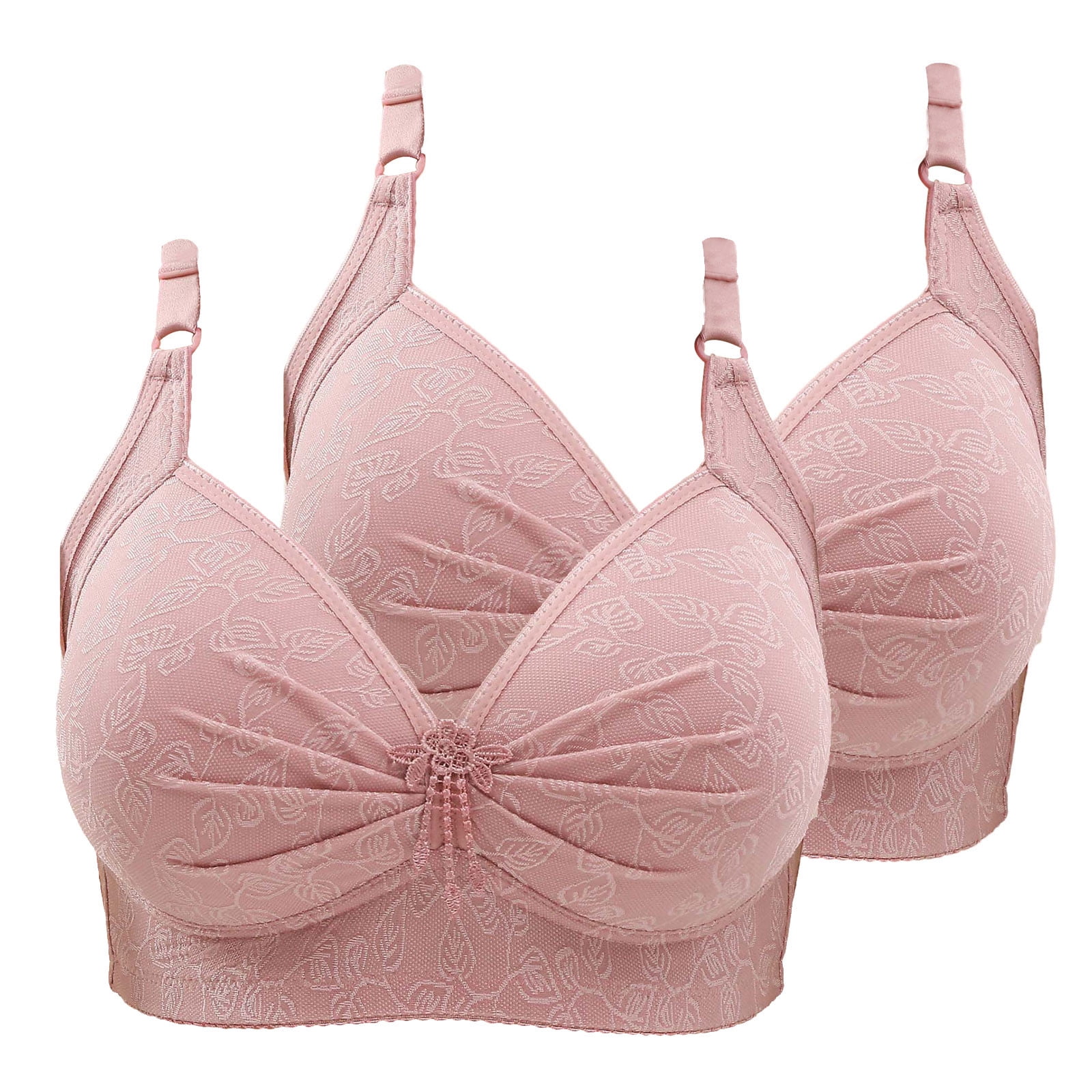 2Pack Woman's Sculpting Uplift Bra Lace Flower Deep Cup Bra Gathered ...