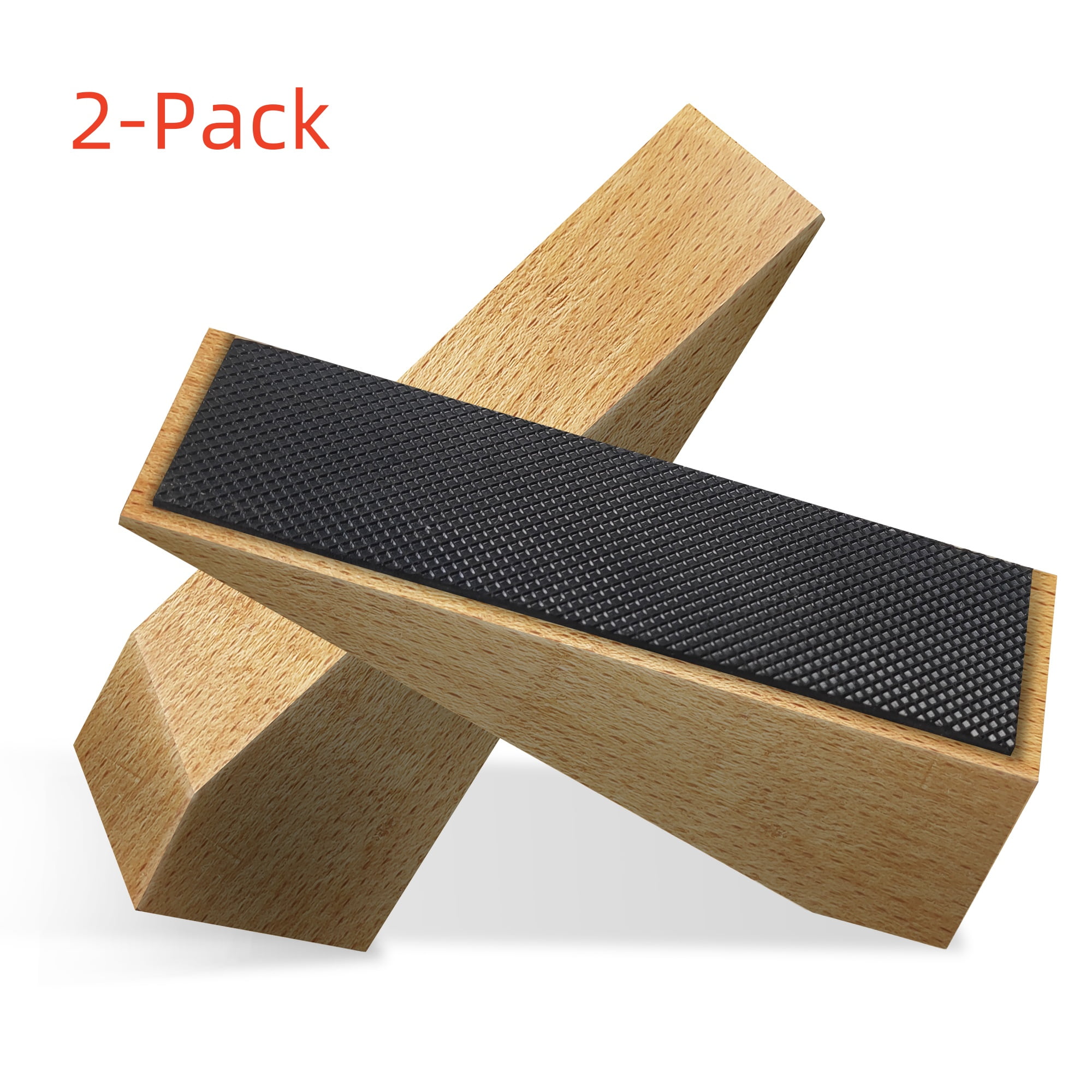 2Pack Wooden Door Stopper Non-Slip Security Wood Door Wedge with ...