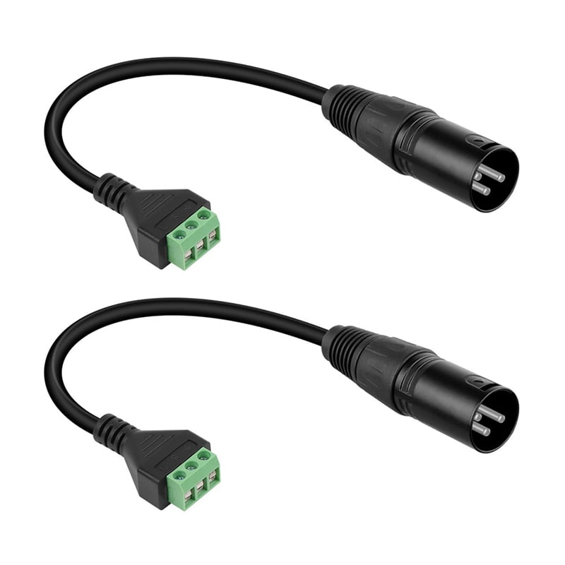 2Pack XLR Male to 3 Pin Terminal Solderless Screw Converter Cable for ...