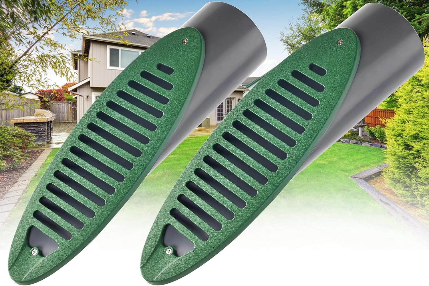2Pack Yard Drain Emitter, 4in Green Angled Drainage Grate Yard for Sump ...